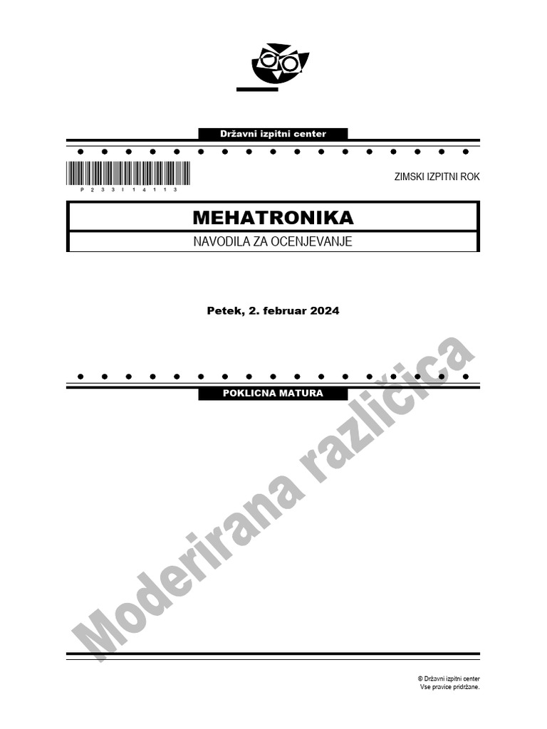 Mehatronika: Navodila Za Ocenjevanje | PDF