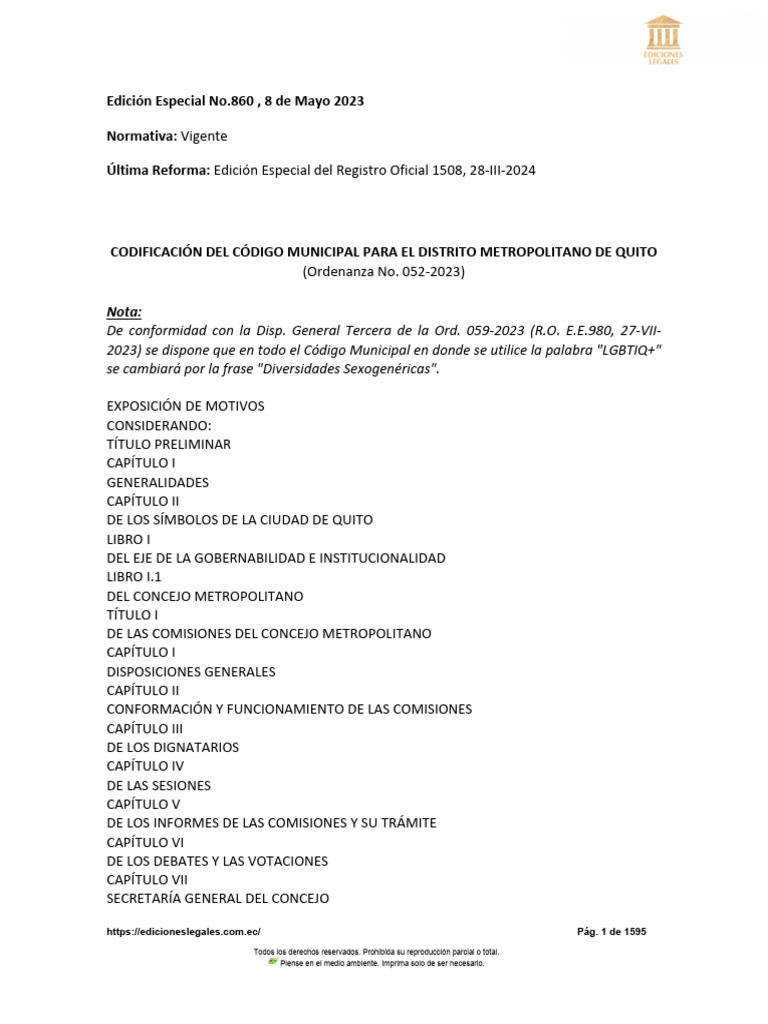 Codigo Del Municipio de Quito | Descargar gratis PDF | Empresa de ...