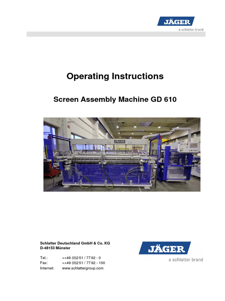 Operating Instructions GD610 | PDF | Safety | Switch