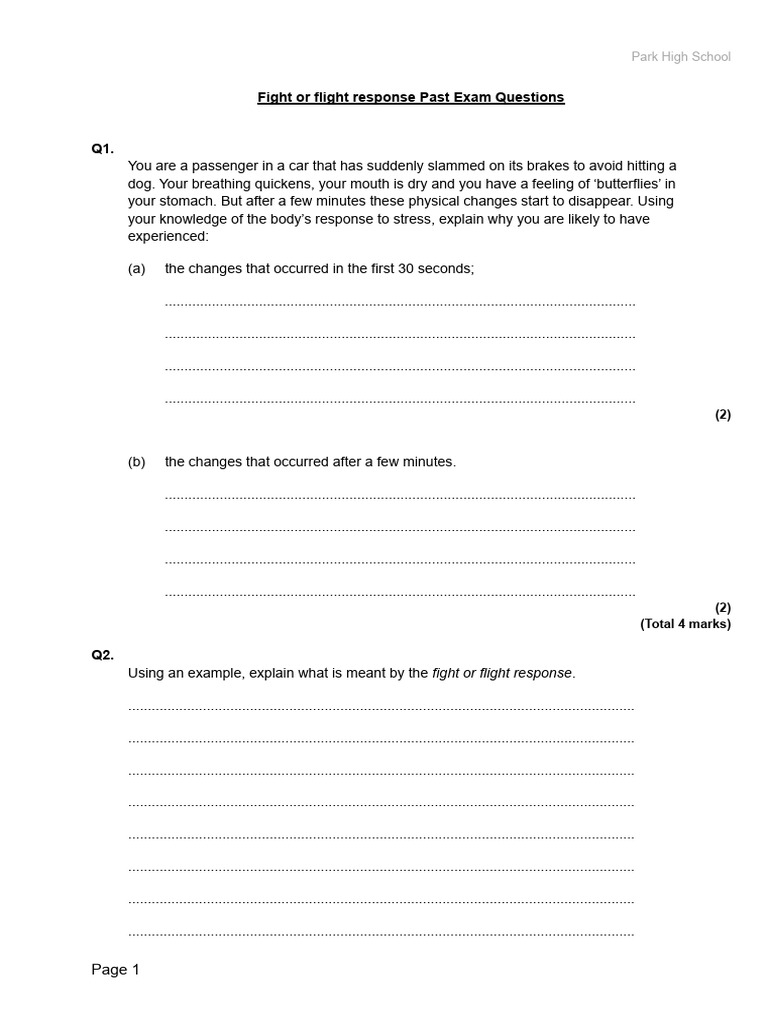 Fight or Flight Response | PDF | Fight Or Flight Response | Autonomic ...