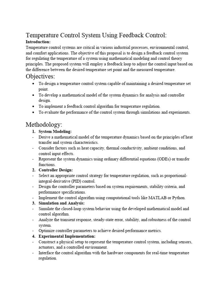 Temperature Control System Using Feedback Control | PDF | Control Theory | Simulation