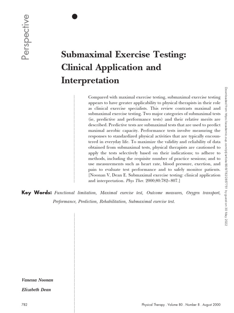 Sub Maximal | PDF | Heart Rate | Medical Specialties
