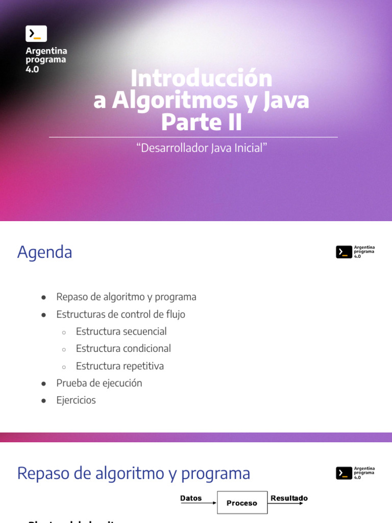 Clase 2 - Introduccion A Algoritmos y Java - Parte 2 | PDF | Programa ... Clase 2 - Introduccion A Algoritmos y Java - Parte 2 | PDF | Programa ...