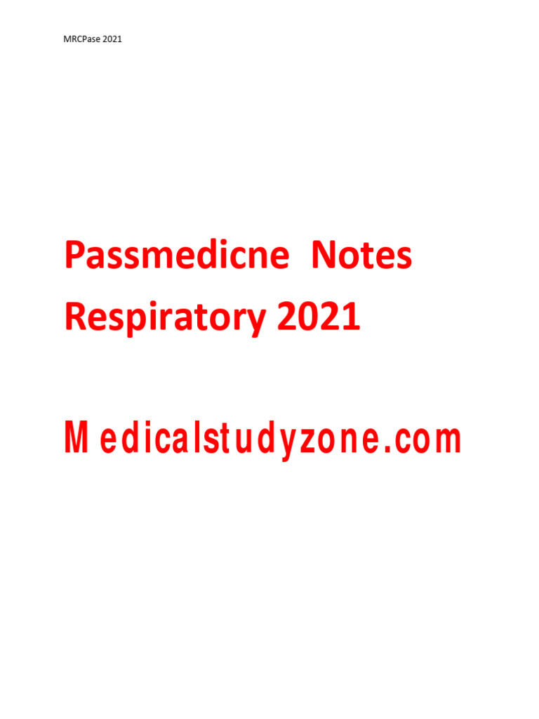 Respiratory (Medicalstudyzone - Com) | PDF | Chronic Obstructive Pulmonary Disease | Pneumonia