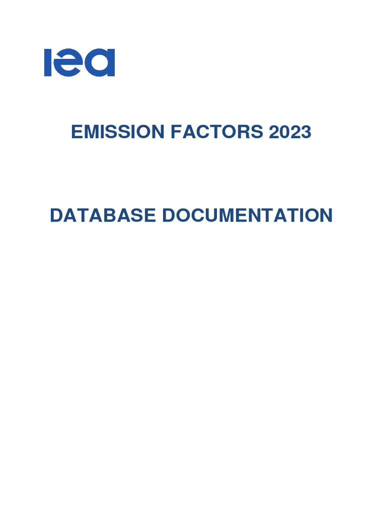 IEA Methodology Emission Factors 2023 | PDF | Petroleum | Life Cycle ...