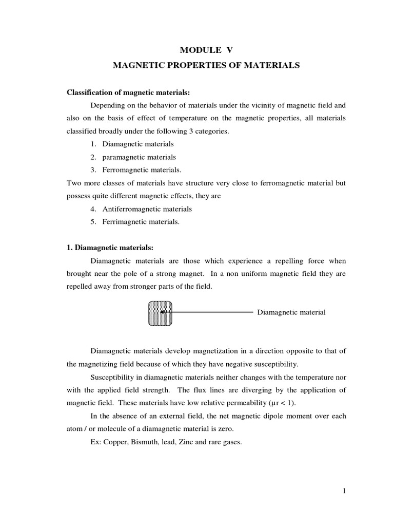 Magnetic Material Properties Guide | PDF | Magnetism | Ferromagnetism
