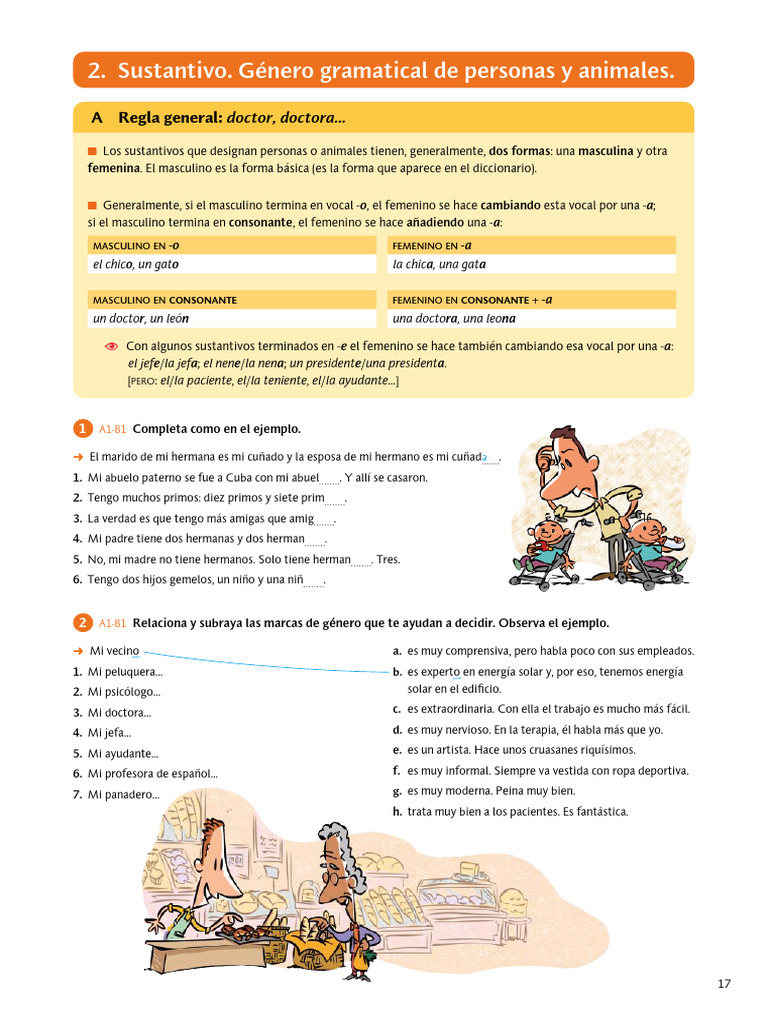 Gramática básica del estudiante de español | PDF | Sustantivo | Género ...