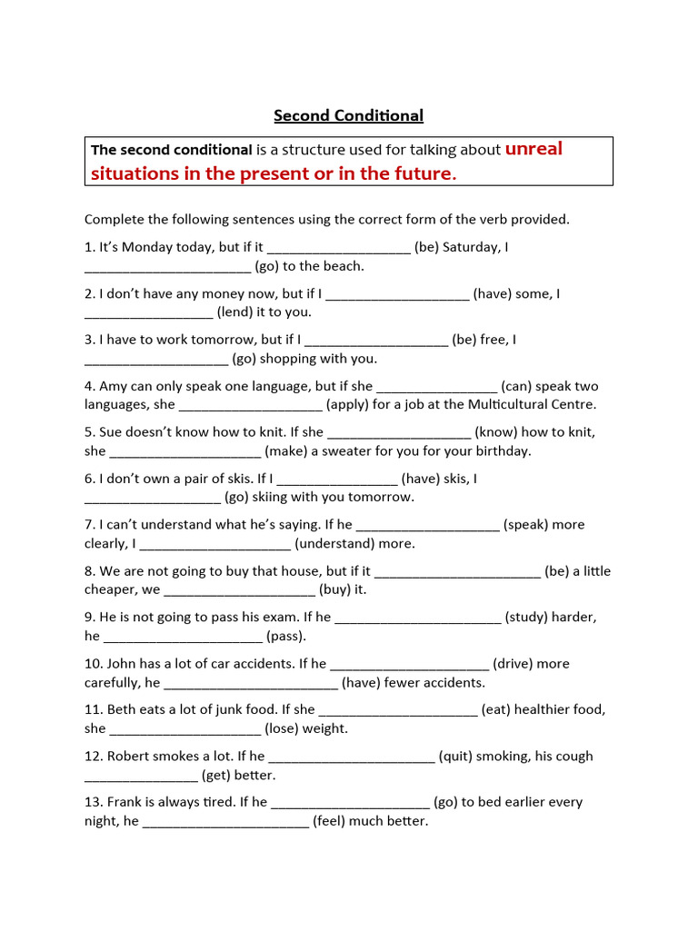 Second Conditional Practice | PDF