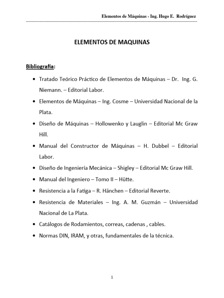 1) Introducción Elementos de Maquinas | PDF | Elasticidad (Física ...
