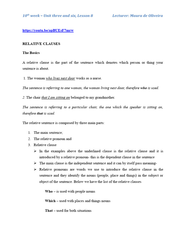 Lesson 8 (Imprimir) | Download Free PDF | Sentence (Linguistics) | Clause