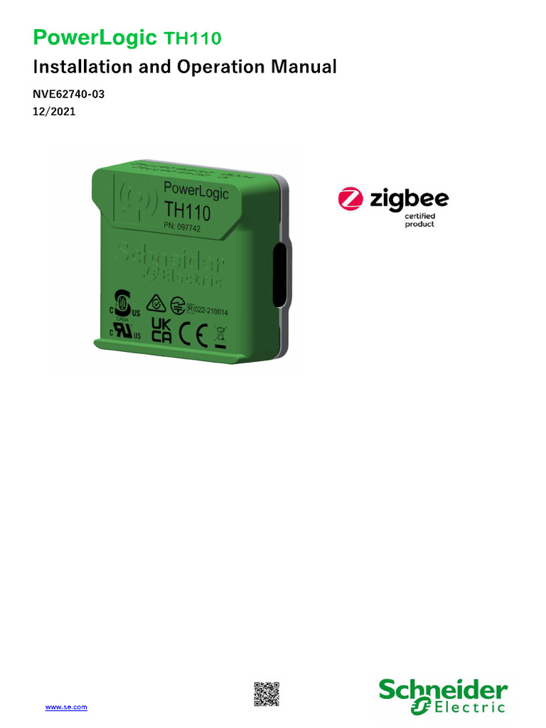 PowerLogic TH110 Installation and Operation Manual | PDF