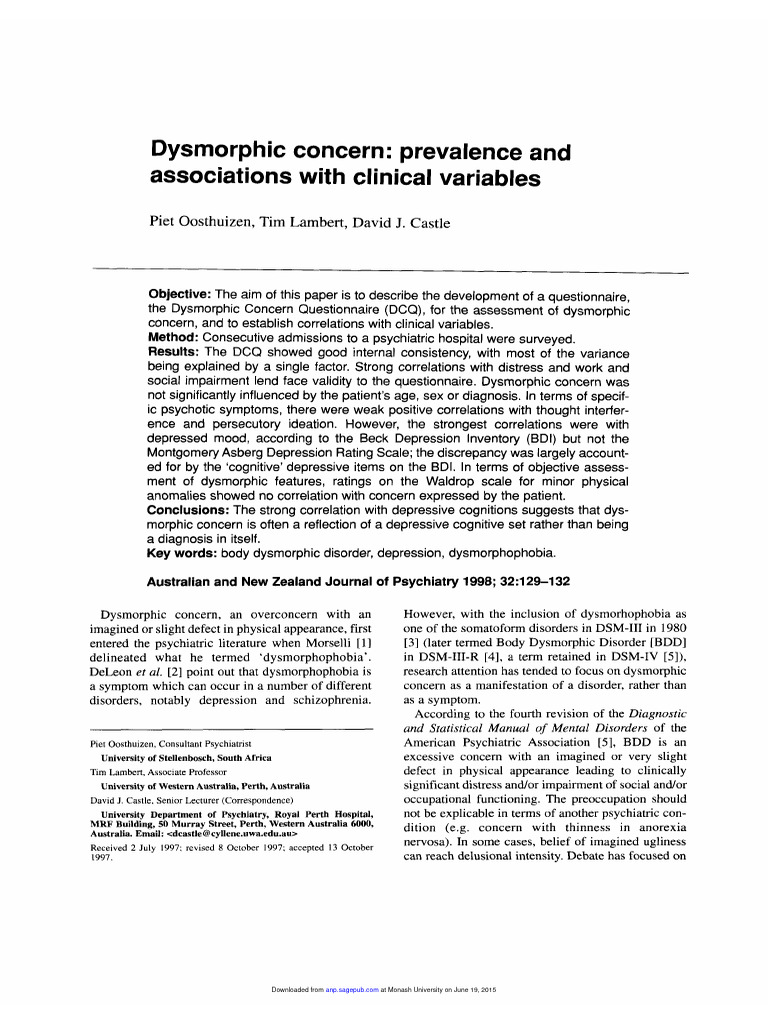 DCQ Articulo Original Inicial | PDF | Mental Disorder | Abnormal Psychology