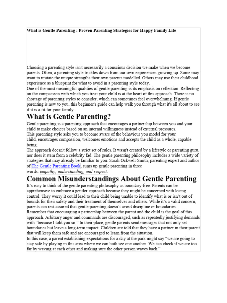 Understanding Gentle Parenting Strategies | PDF | Parenting | Empathy