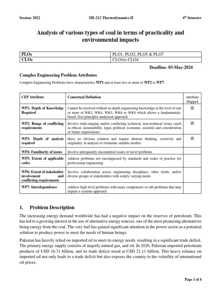 CEP Th-II 2022 | PDF | Coal | Petroleum