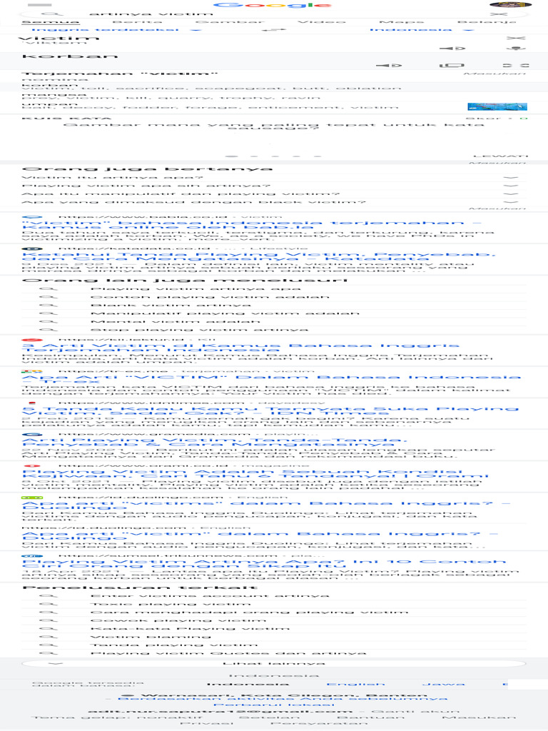 Artinya Victim - Penelusuran Google | PDF