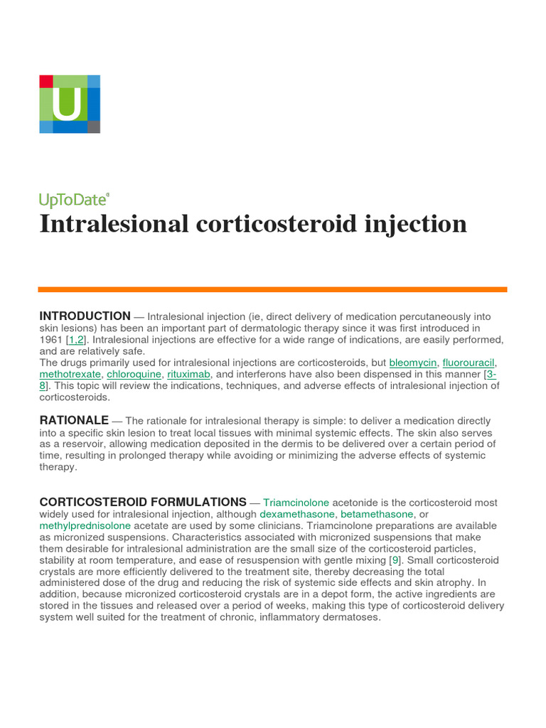 Intralesional Corticosteroid Guide | PDF | Injection (Medicine) | Syringe