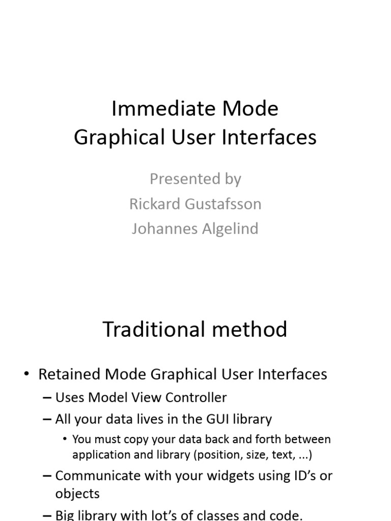 IMGUI | PDF | Model–View–Controller | Graphical User Interfaces