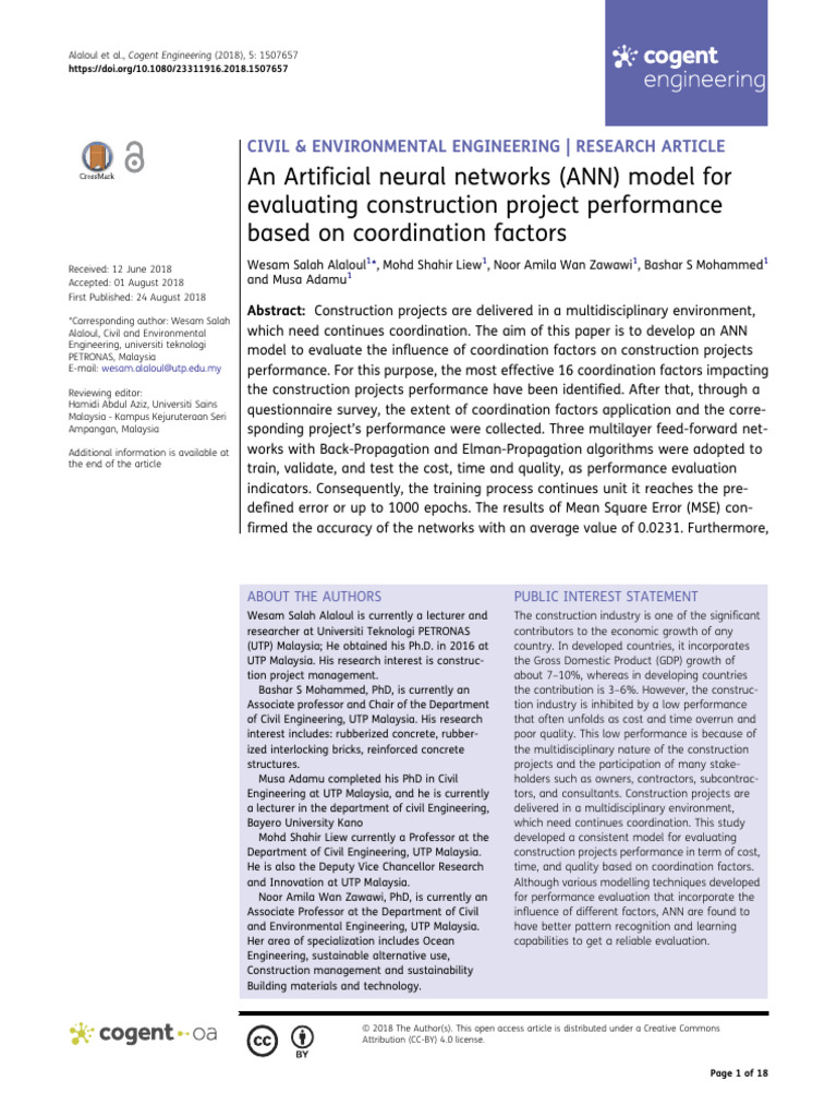 An Artificial Neural Networks ANN Model For Evalua | Download Free PDF | Applied Mathematics