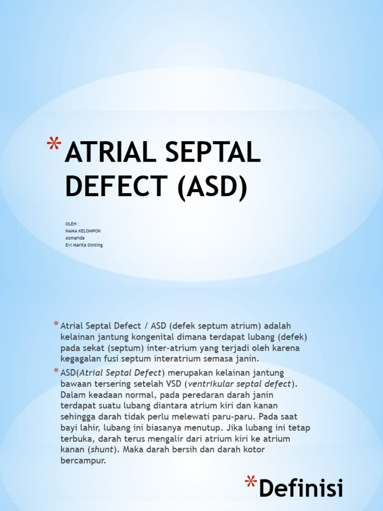PPT ATRIAL SEPTAL DEFECT (ASD) | PDF