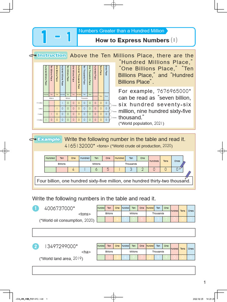 How To Express Numbers : Instruction | PDF