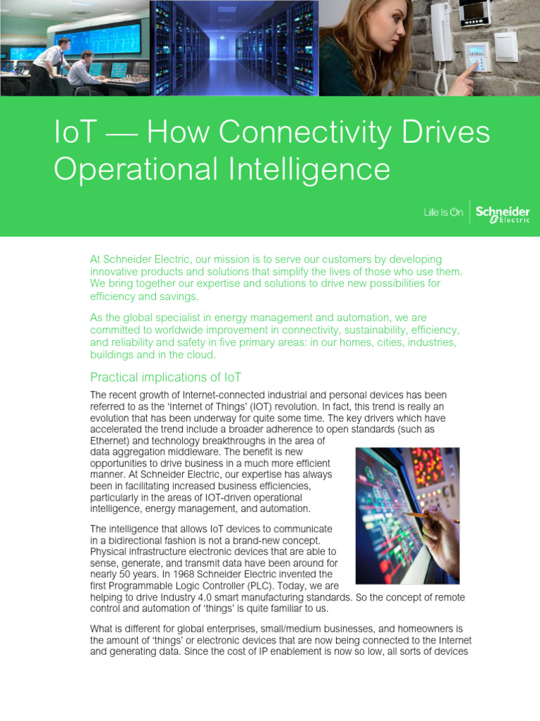 Schneider Electric IoT How Connectivity Drives Operational Intelligence Essay | PDF | Internet ...