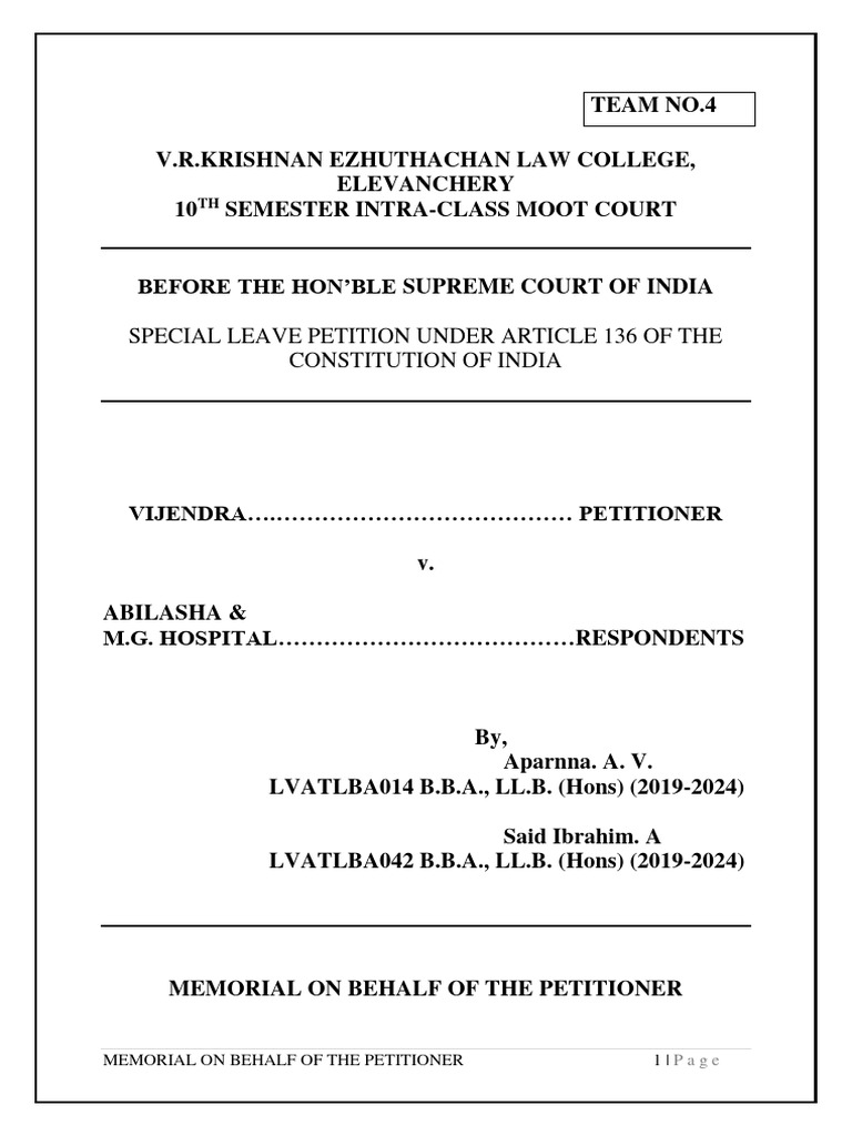 3rd Moot - 4 Petitioner | PDF | Negligence | Tort