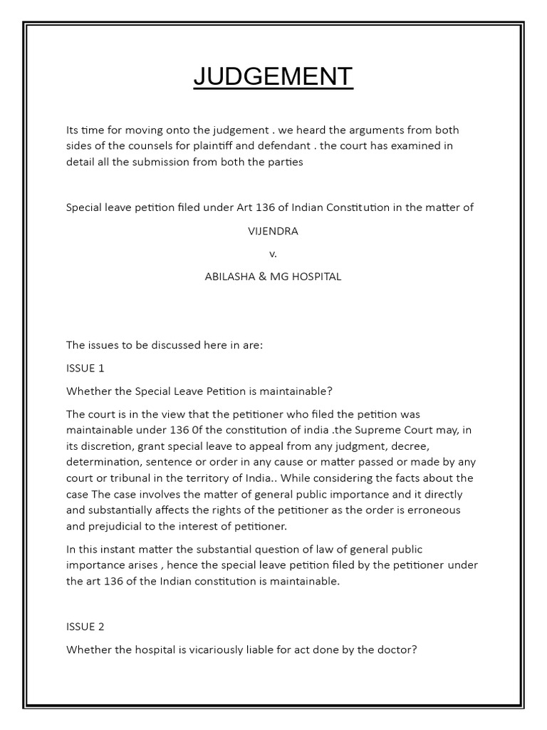 3rd Moot - 4 Judgement | PDF | Judgment (Law) | Informed Consent