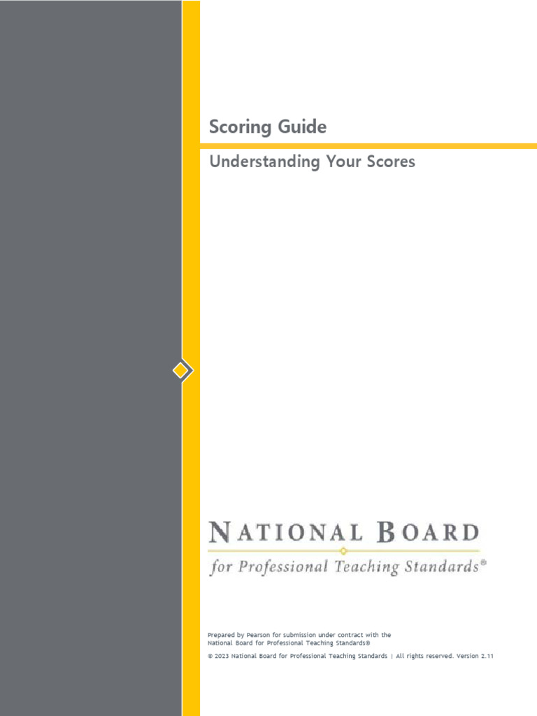 NBPTS Scoring Guide | PDF | Educational Assessment | Rubric (Academic)