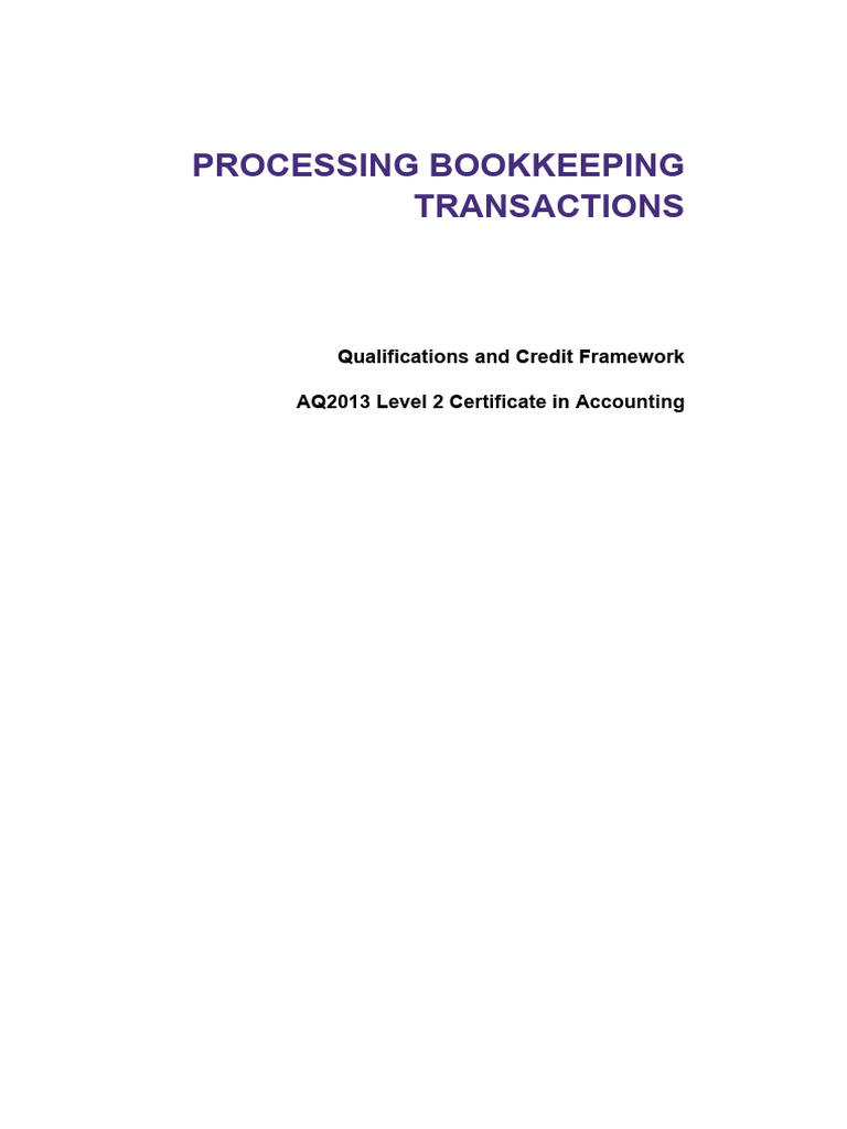 Bookkeeping Transactions Guide | PDF | Bookkeeping | Invoice
