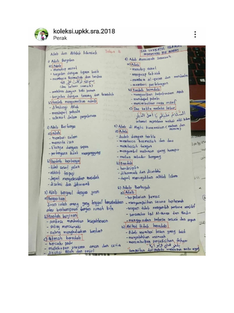 Nota Upkk Adab | PDF