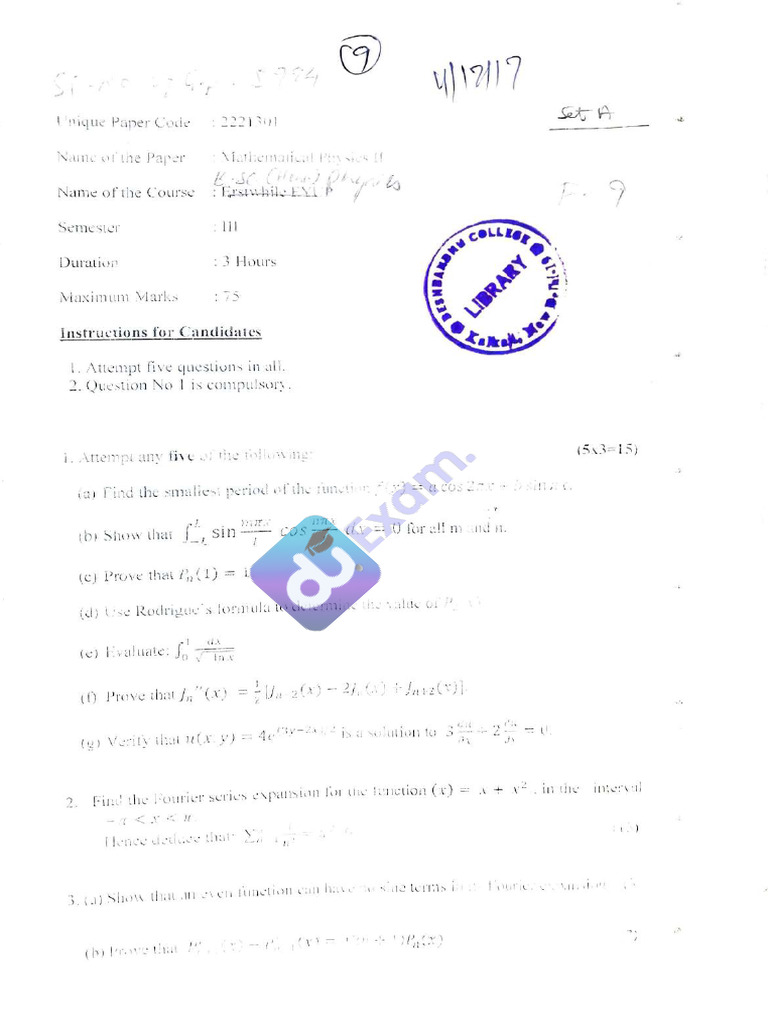 Mathematical - Physics 2 2017 - 3 Watermark | PDF | Physics | Mathematical Concepts