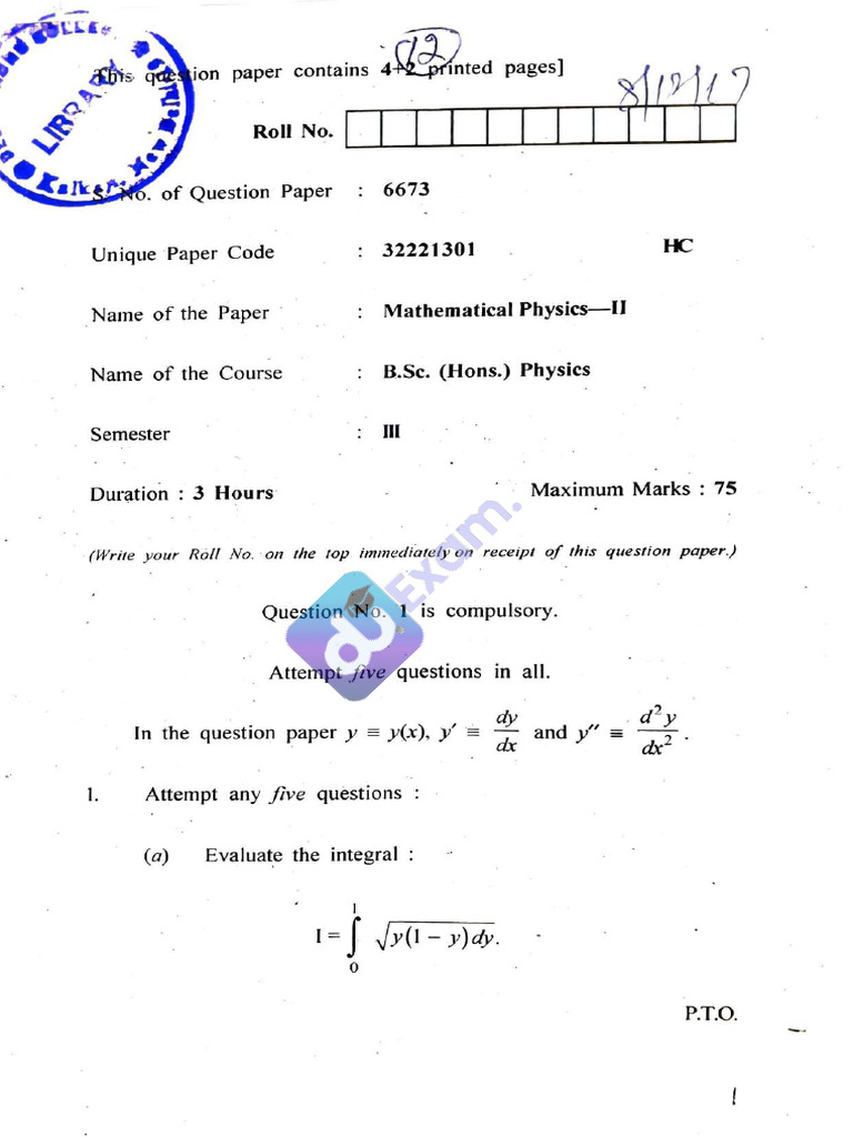 Mathematical Physics-22017 3-Watermark | Download Free PDF | Equations ...