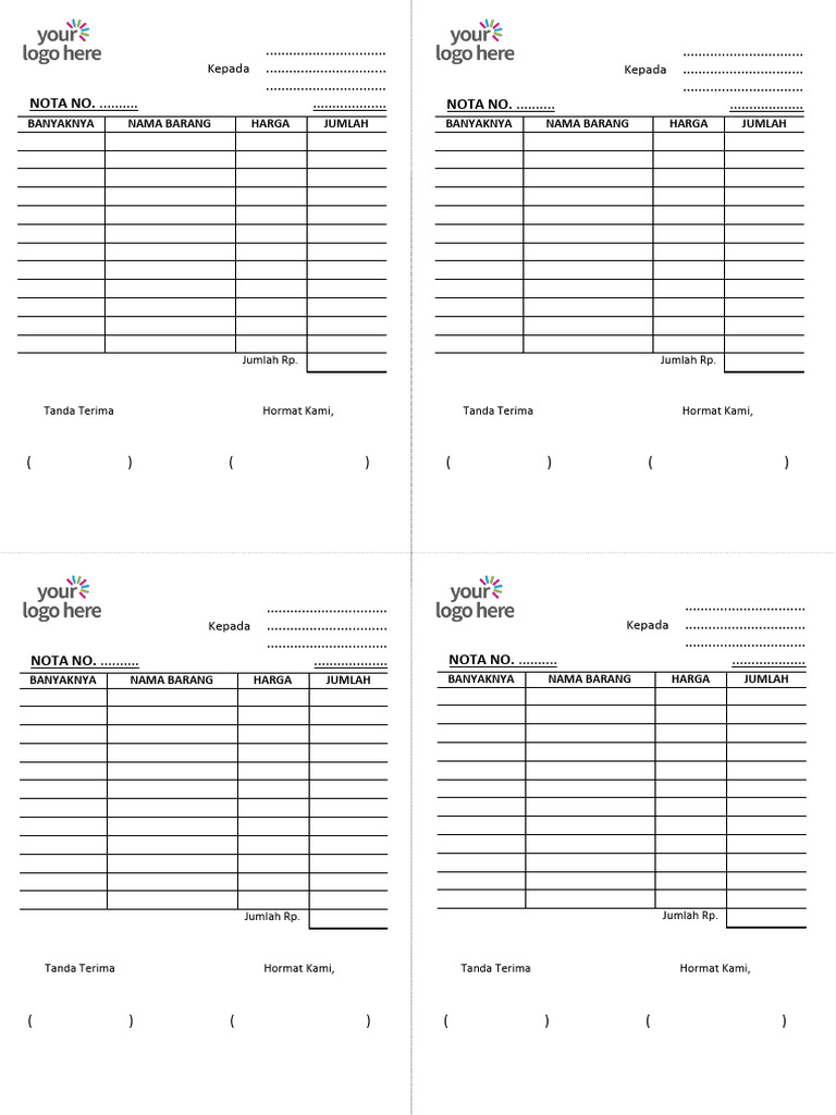 TEMPLATE NOTA KOSONG | PDF