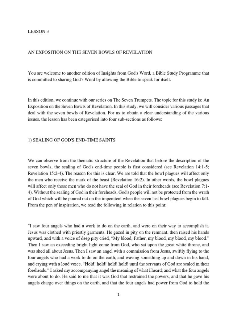 Exposition on Revelation's Seven Bowls | PDF | The Beast (Revelation ...