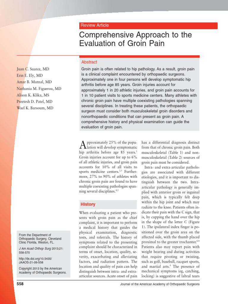 Comprehensive Approach To The Evaluation of Groin.7 | PDF | Anatomical ...