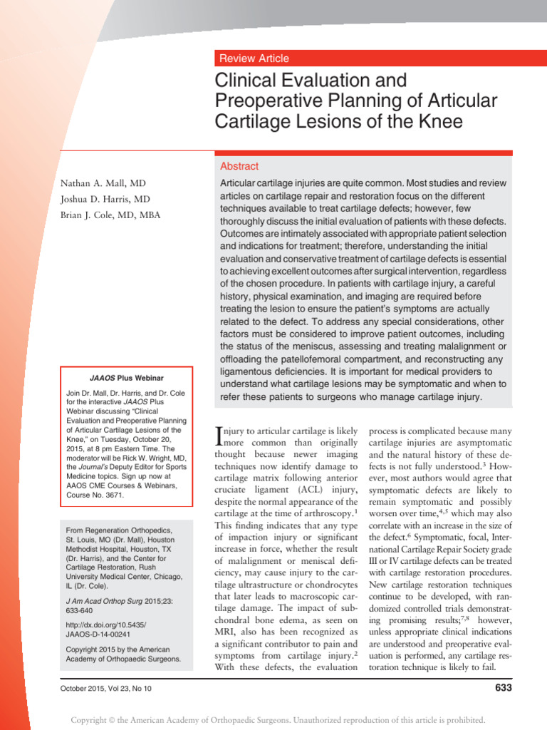 Clinical Evaluation and Preoperative Planning Of.6 | PDF | Knee | Joints