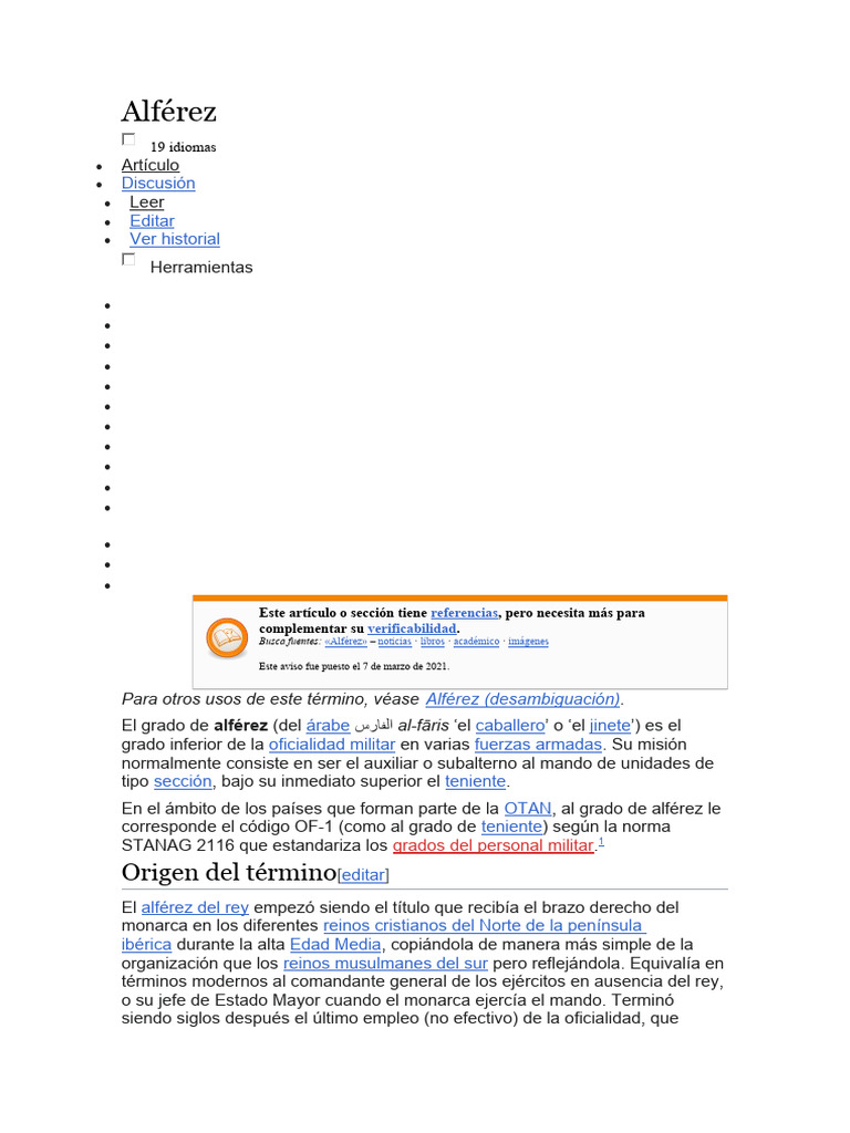 Alférez | PDF | Política de defensa | Rangos
