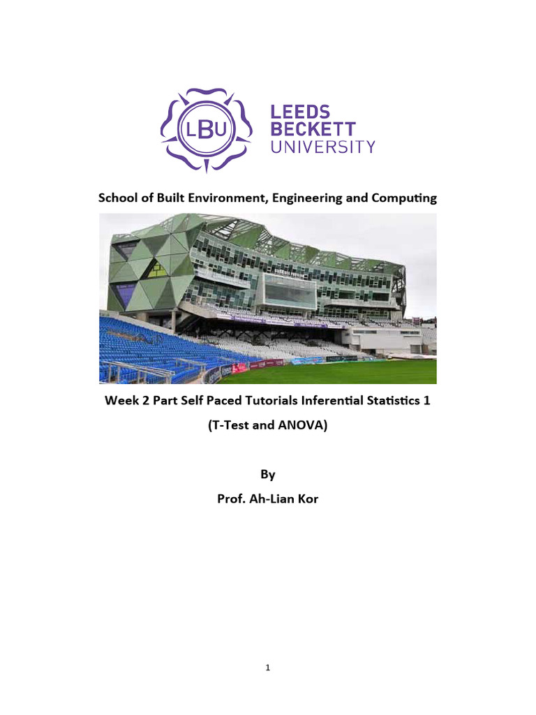 Week 2 Part 1 Inferential Statistics 1 Self Paced TutorialsUpload | PDF | Wechsler Adult ...