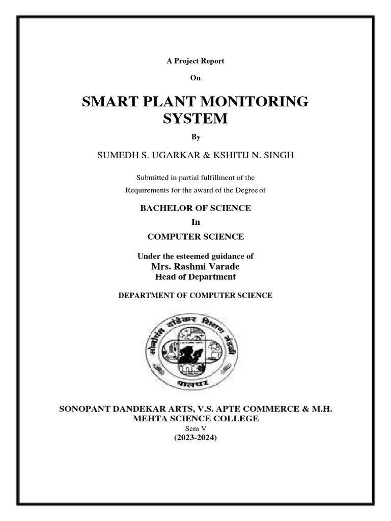Smart Plant Monitoring System Documentation | PDF | Internet Of Things ...