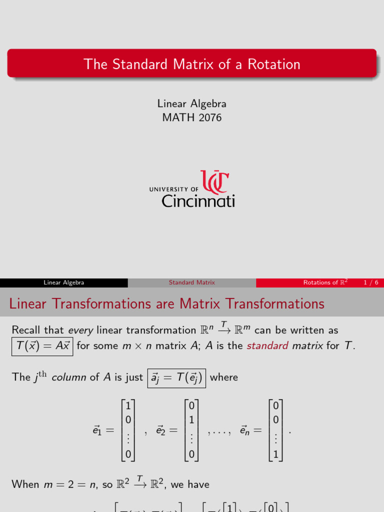 Rotation Matrix | Download Free PDF | Matrix (Mathematics) | Mathematical Relations