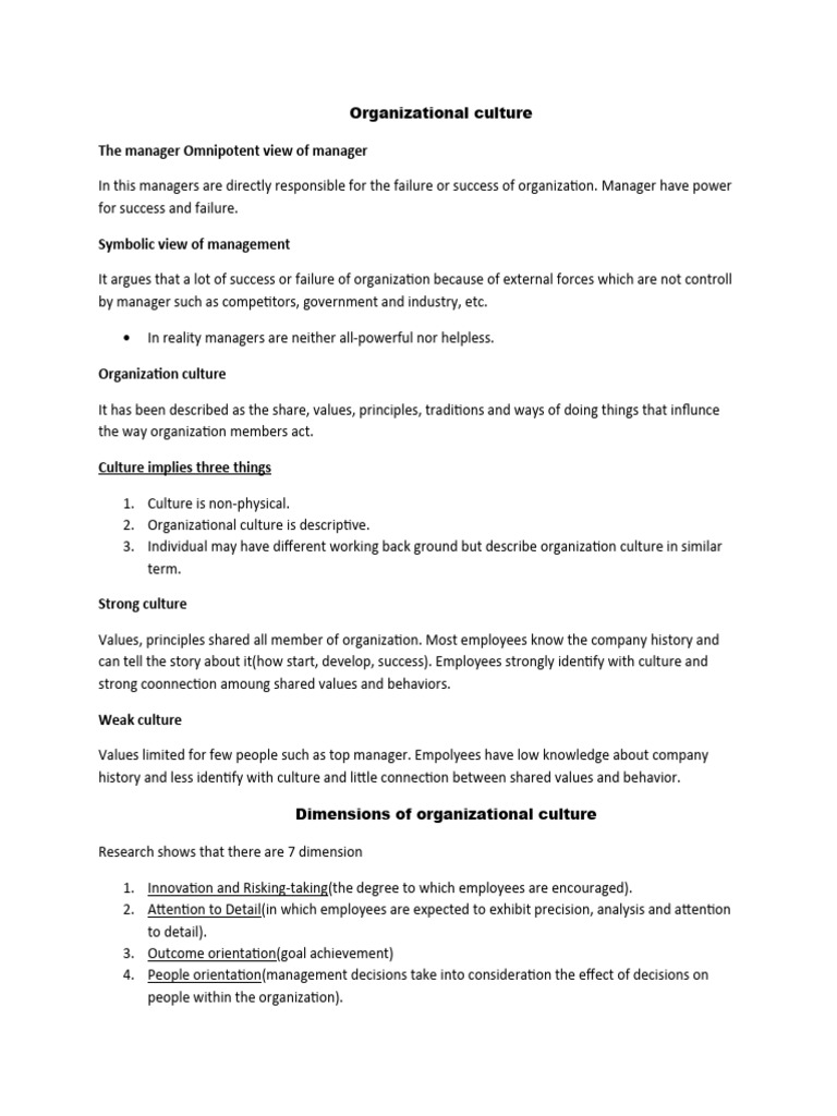 Organizational Culture | PDF | Organizational Culture | Rituals