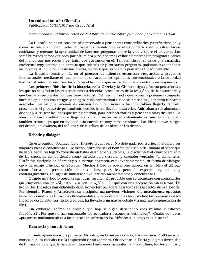 Introduccion A La Filosofia-1 | PDF | Conocimiento | Metafísica