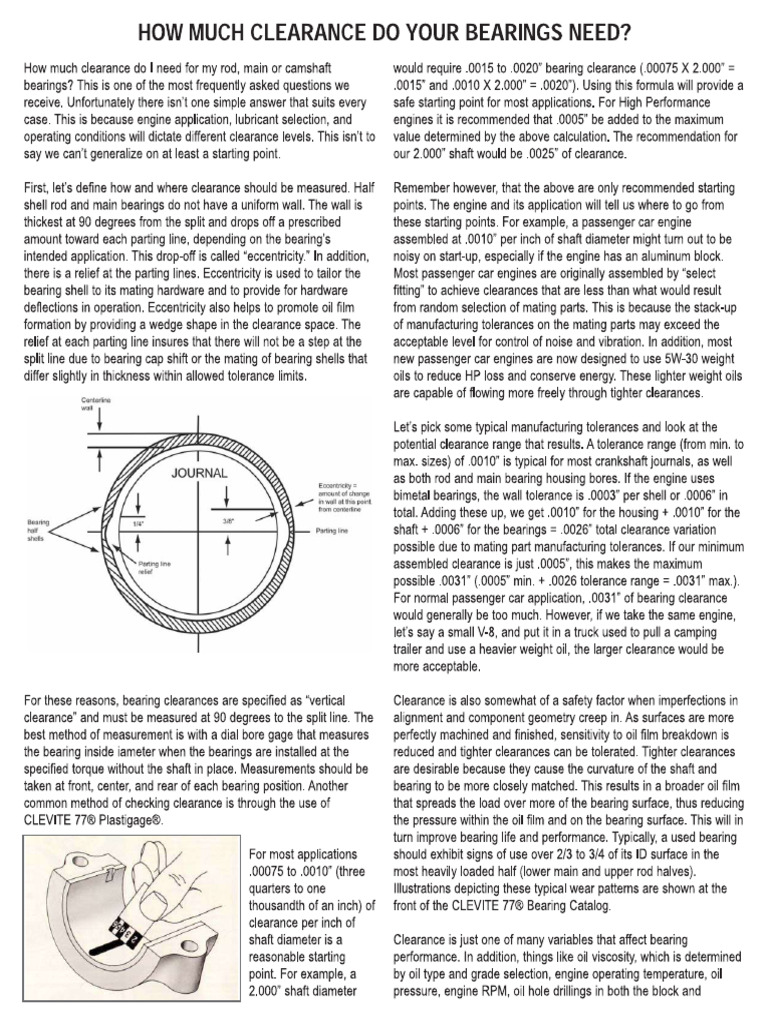 How Much Clearance Bearings | PDF
