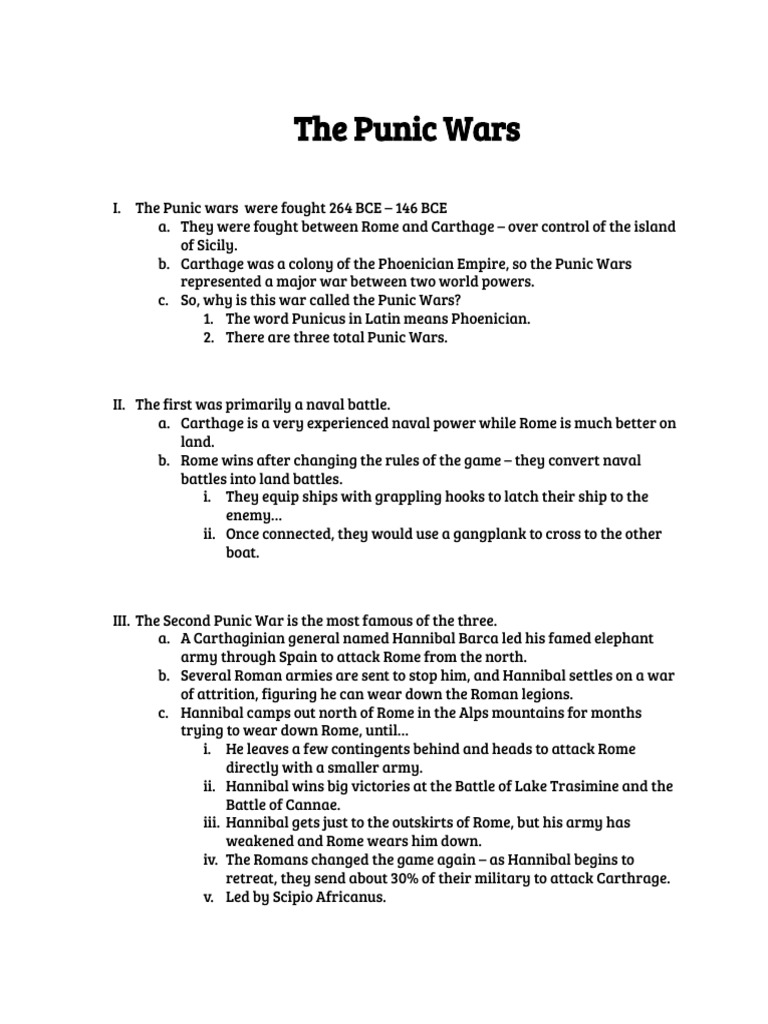 Punic Wars Notes | Download Free PDF | Punic Wars | Hannibal