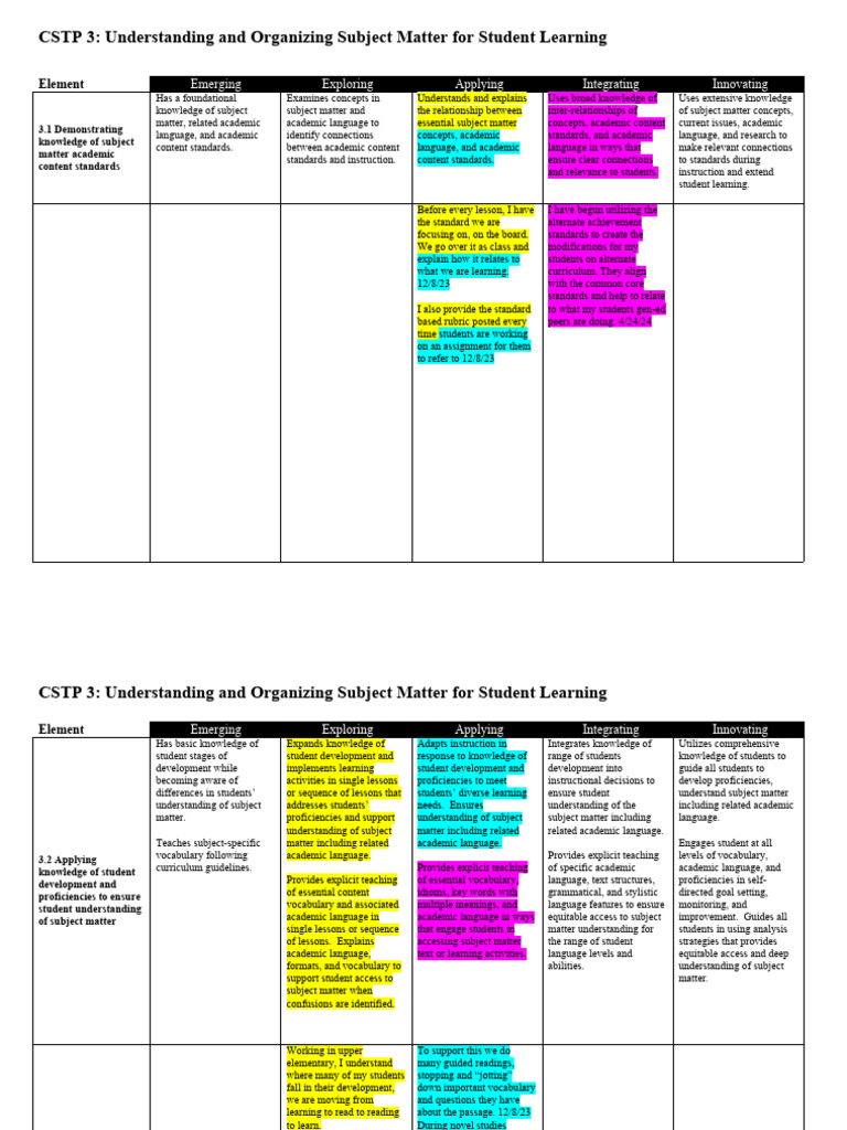CSTP 3 Oloughlin 4 | PDF | Curriculum | Learning