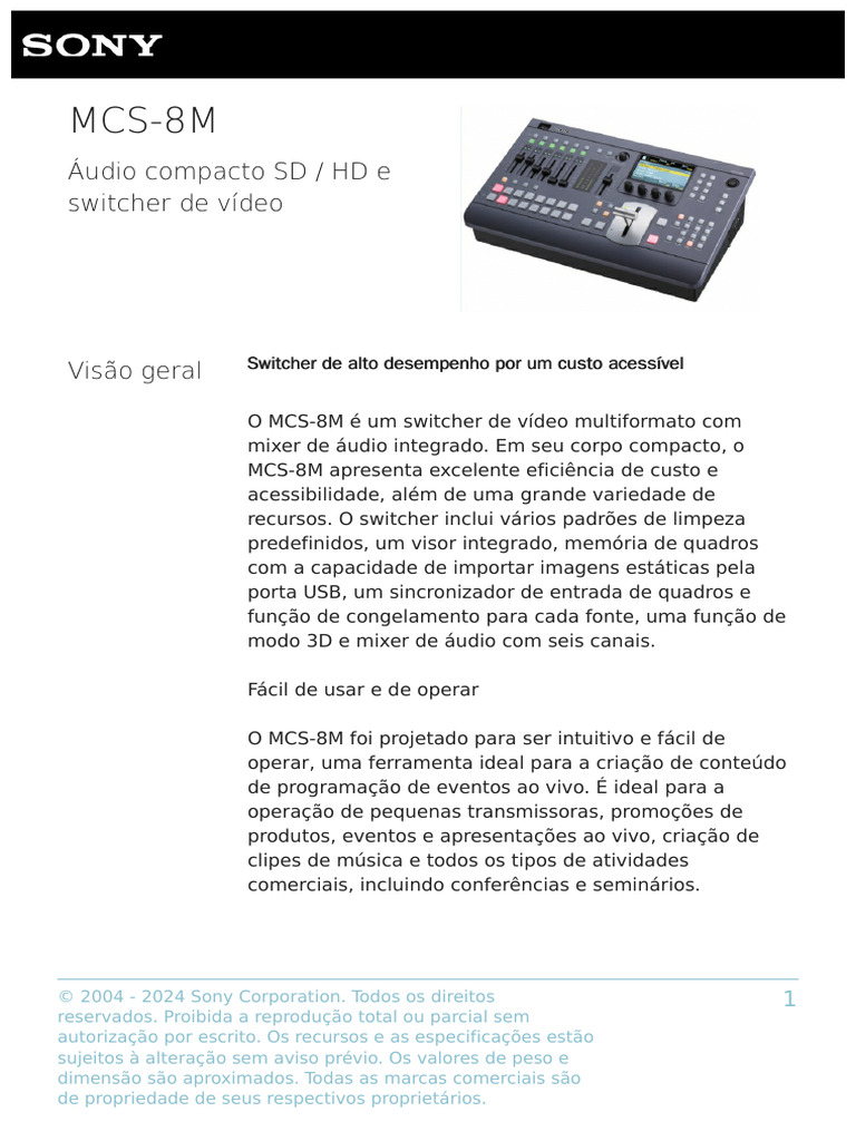 Sony MCS-8M Manual | PDF | Hardware de computador | Informática