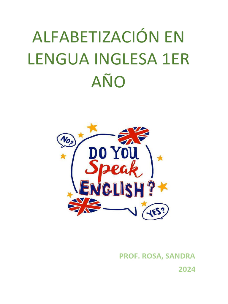 Alf. en Lengua Inglesa 1er An o 2024 | PDF | Adjetivo | Plural