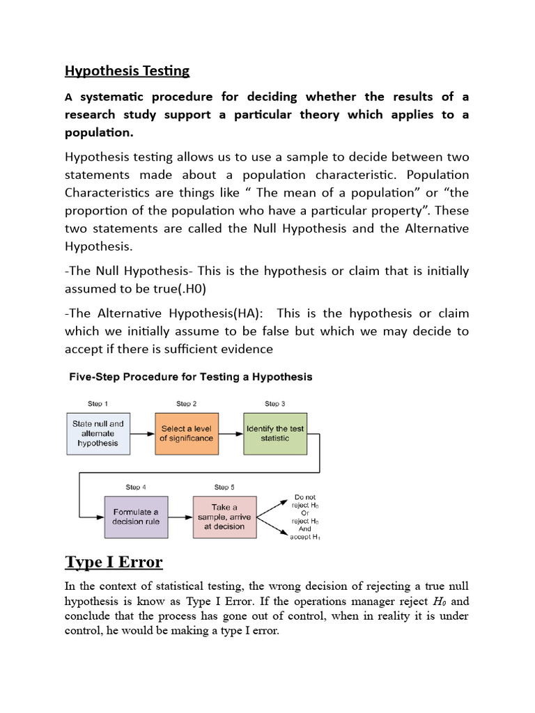 MR Notes BY SAM | PDF | Statistical Hypothesis Testing | Type I And ...