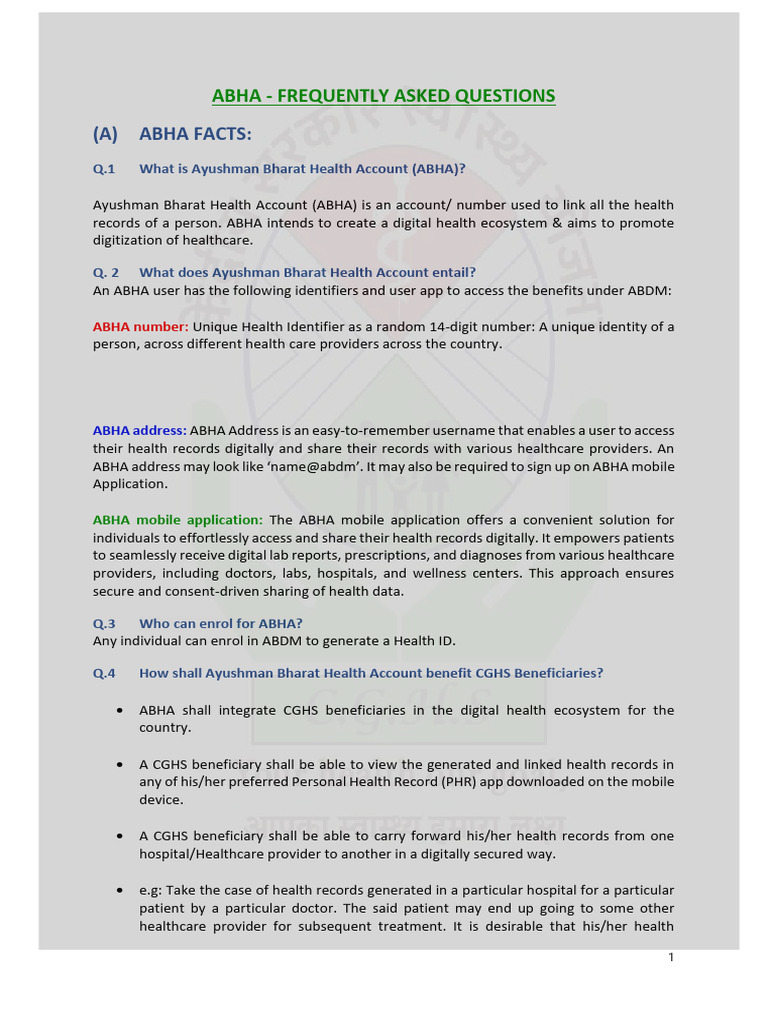 Faqs On Abha | PDF | Medical Record | Informed Consent