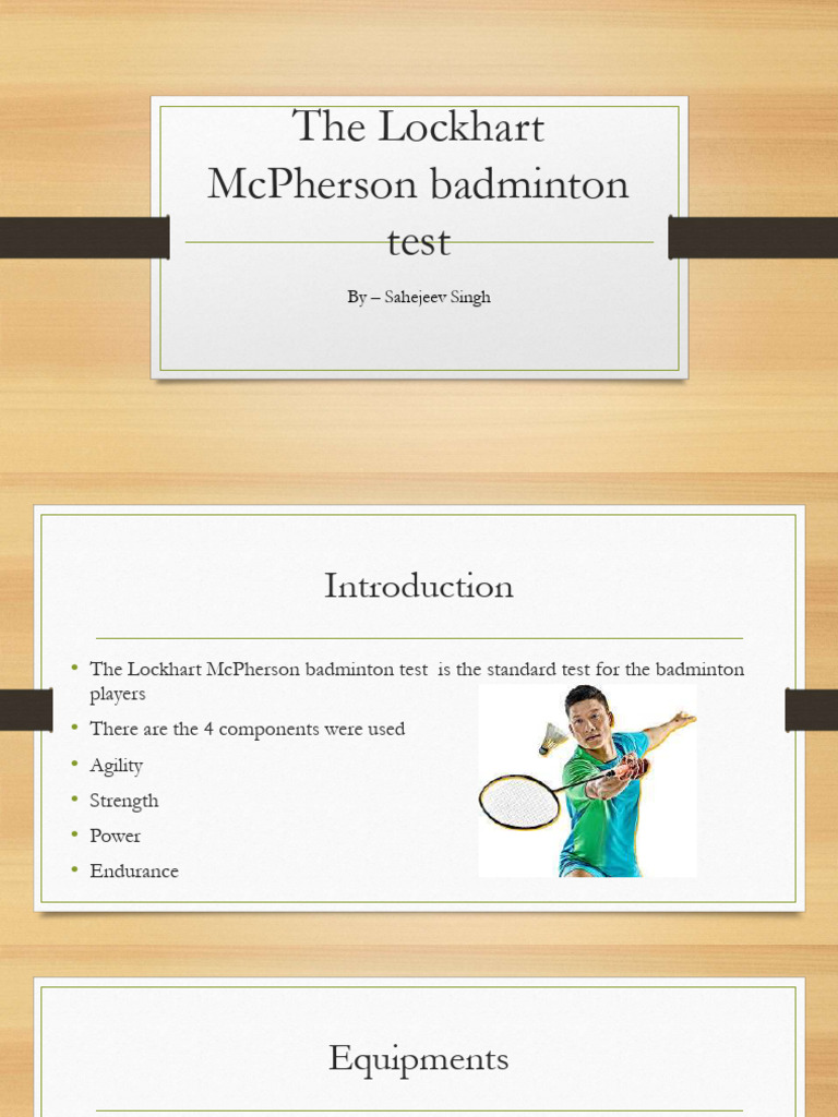Badminton Skill Test | PDF